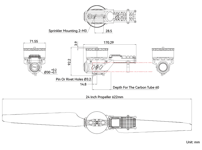 Zubehör für T-Motor T-Motor Modulares Antriebssystem A6L - Ein Arm Set (1 Moror + 1 Regler), TM-A6L